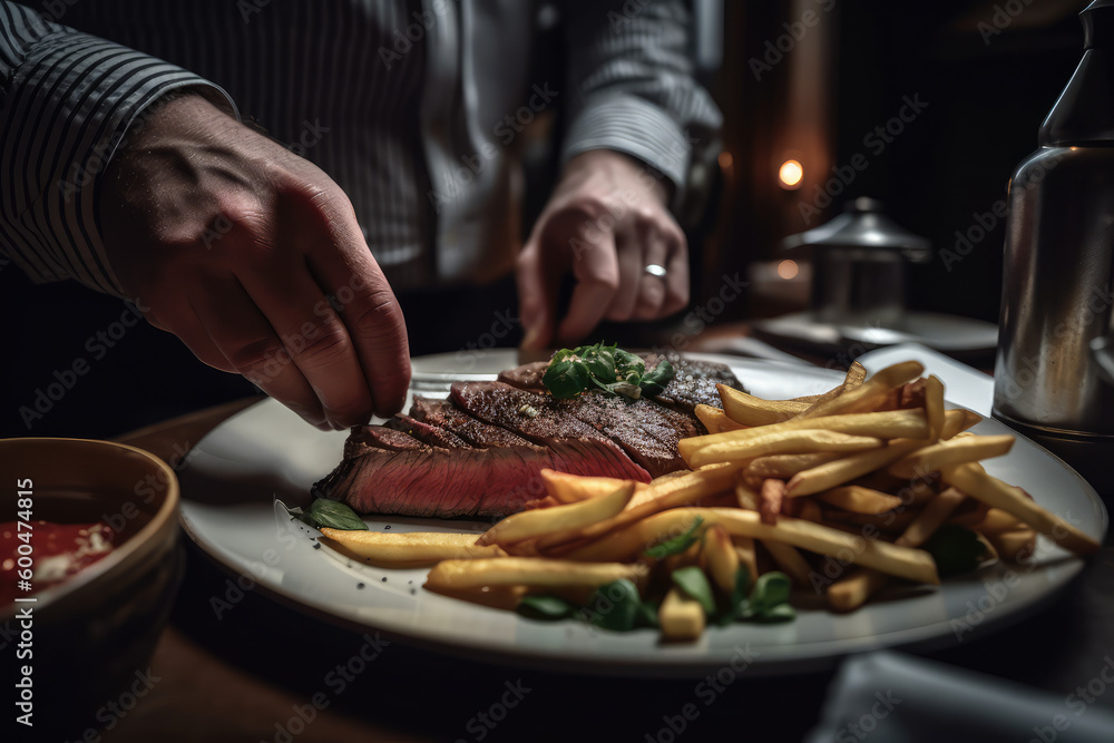 Savoring Parisian Culinary Excellence: In this captivating scene, a ...