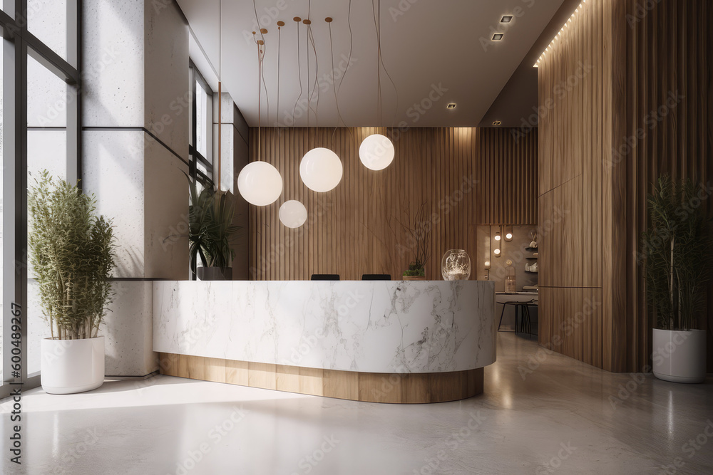 Contemporary Reception Counter Design. Stylish and Functional Lobby ...