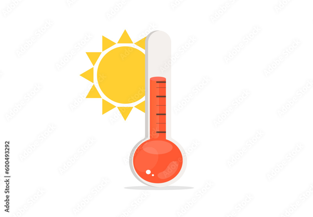 Thermometer hot temperature. Meteorological thermometers measuring climate. Celsius thermometers ...