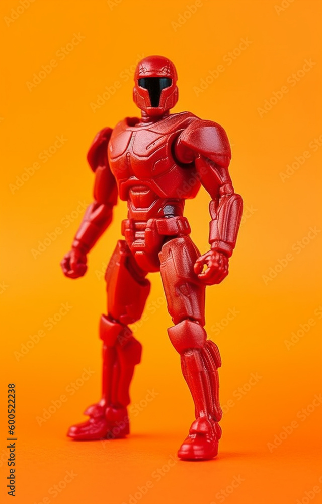 plastic action figure toy: robot fighter (generative ai content) Stock ...