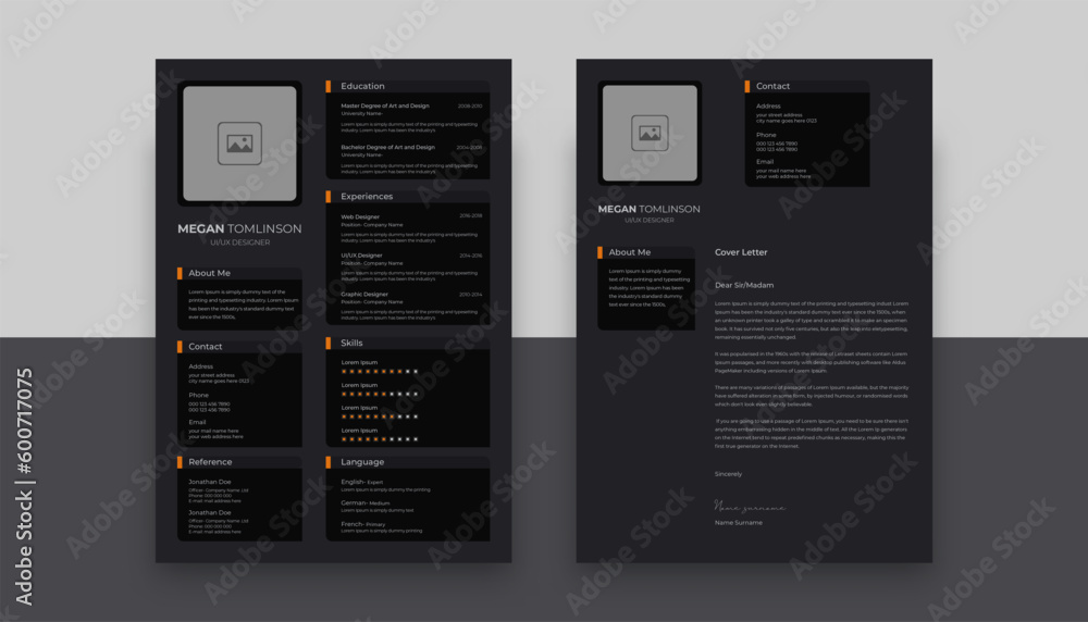 Professional and Clean CV Resume Template Design and Letterhead Cover ...