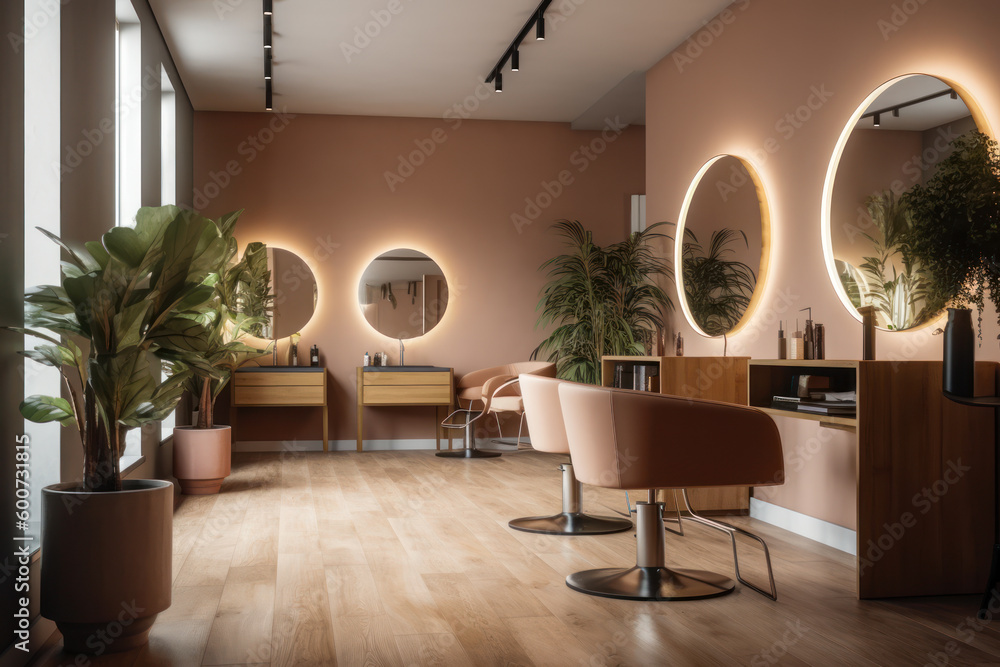 empty modern interior women beauty hairdresser salon generative ai ...