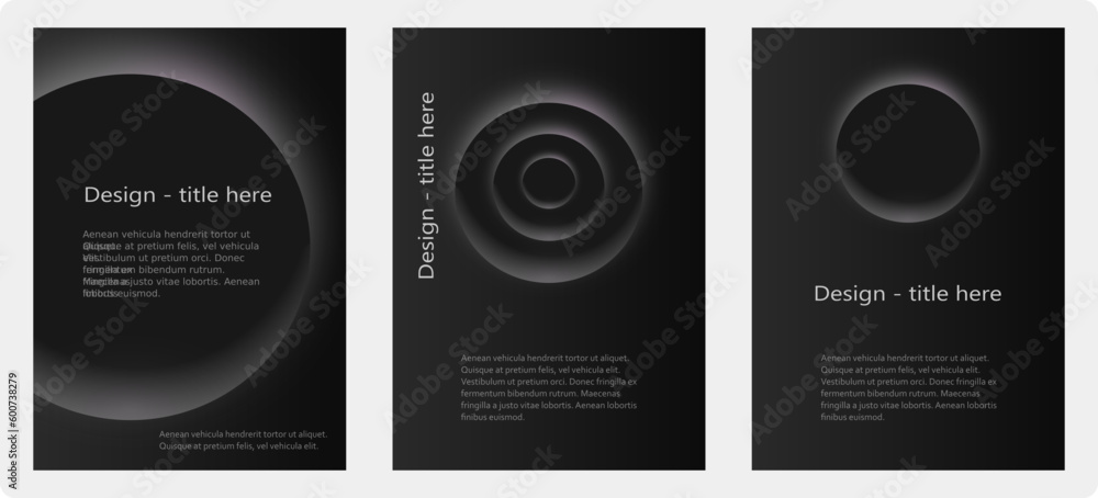 Abstract set of placards, flyers, posters in vertical, a4 size format ...