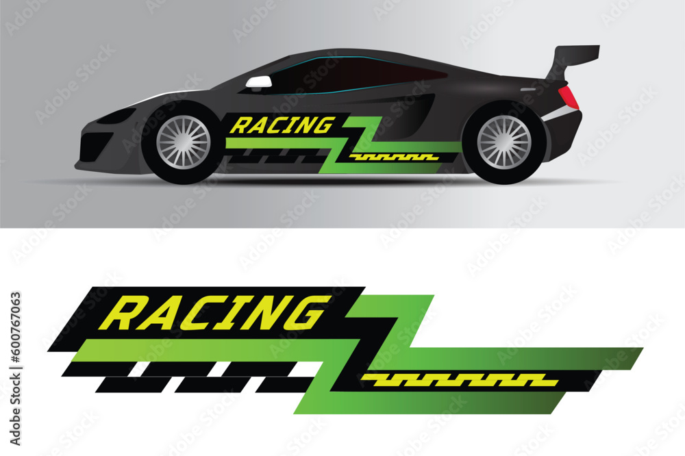 Sport car decal stripes. Car tuning stickers, speed racing stripes. Red ...