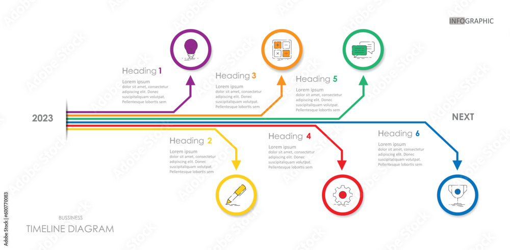 business project arrow timeline diagram Infographic roadmap template ...