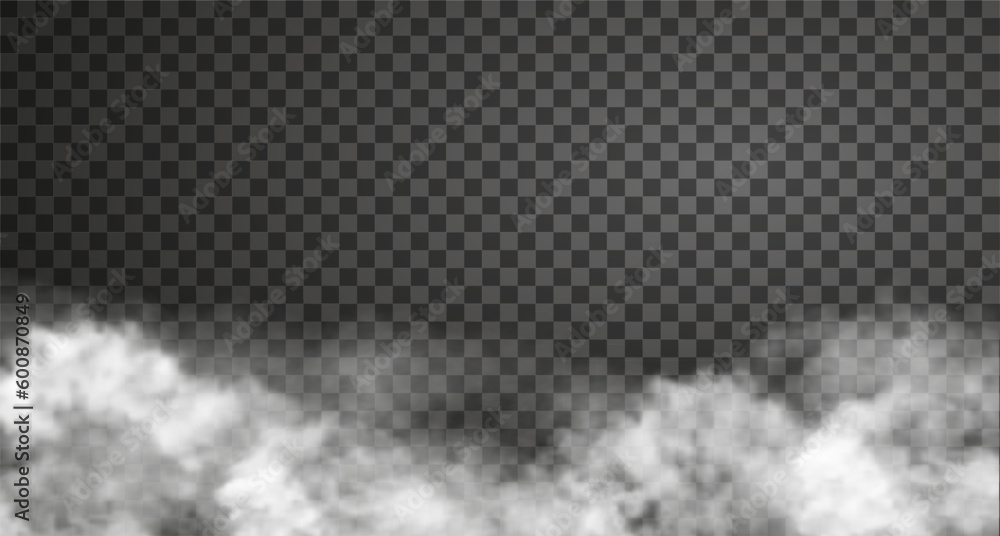 Realistic fog effect isolated on transparent background. Vector ...