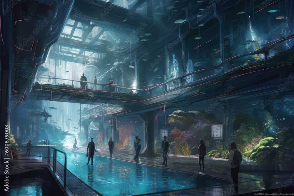 Concept art of imagined Gen Z future worlds like underwater social ...