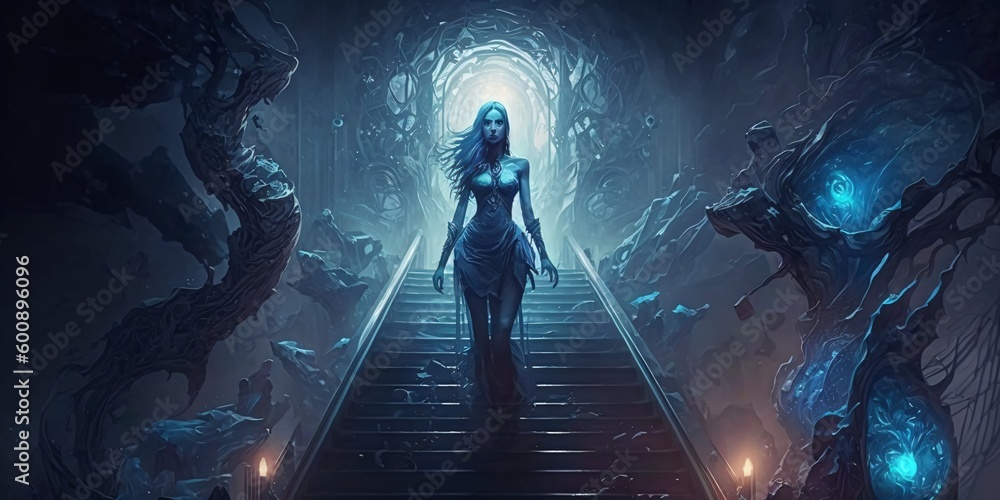 beautiful woman in a fantasy world, underworld queen, journey into the ...