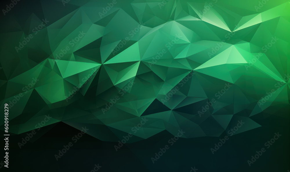 Abstract green color background or wallpaper with polygons, triangles ...