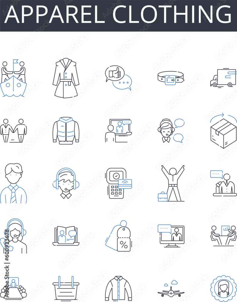 Apparel clothing line icons collection. Integrity, Empathy ...