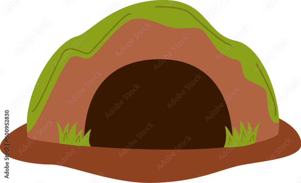 Vector illustration of cartoon bear den isolated on white background ...