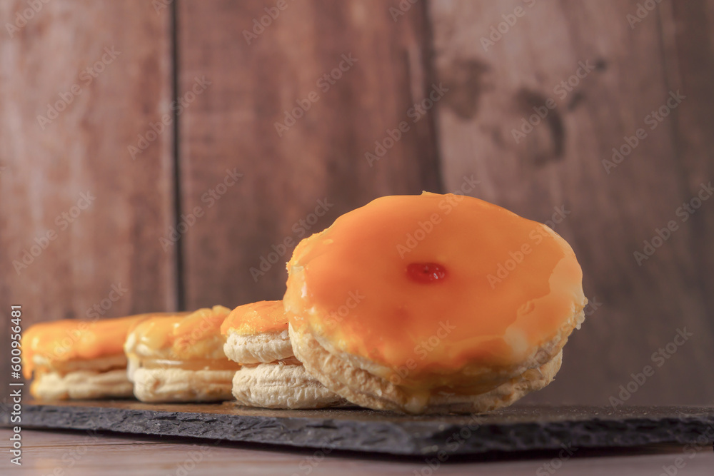 Typical sweet of spain, called “Torta loca” (crazy cake). It consists ...