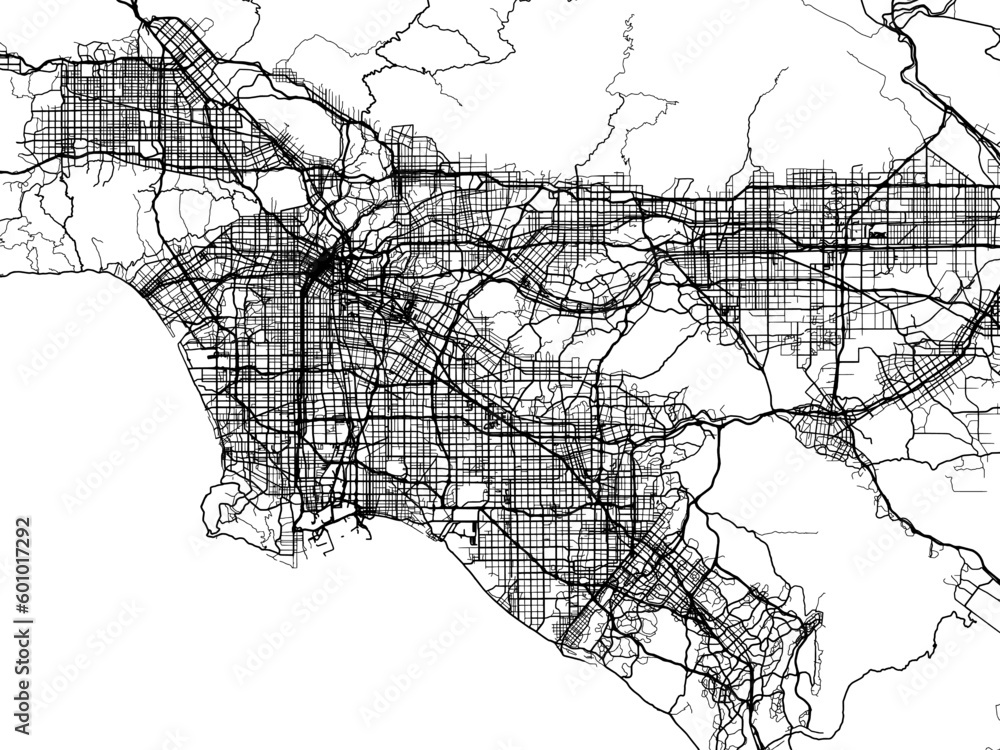Image vectorielle Stock Vector road map of the city of Los Angeles ...