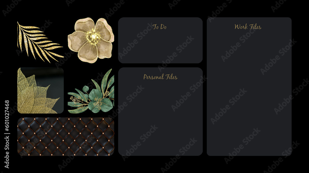 Black and Gold Desktop Wallpaper, Desktop Background, Green Plants ...