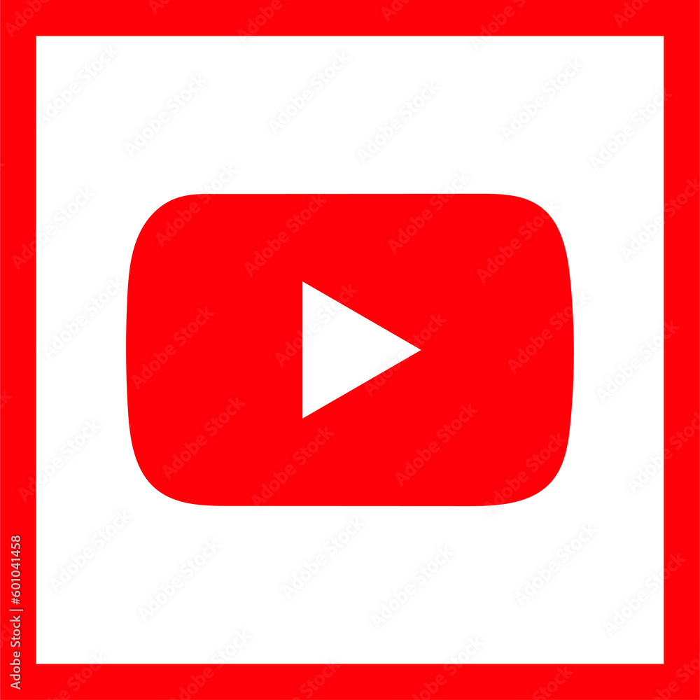 Youtube logo icon, social media icon Stock Illustration | Adobe Stock