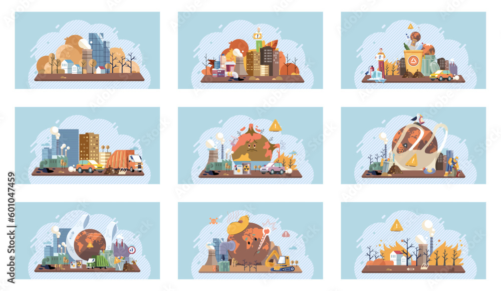 Saving the planet, World Environment Day. Planet Earth in smoke ...