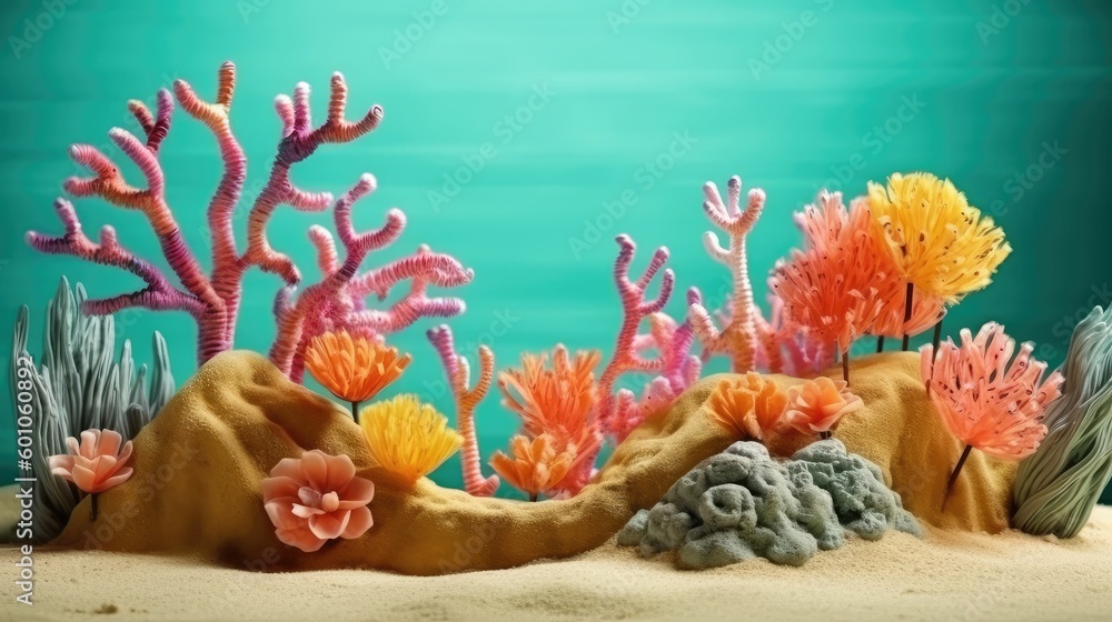 Colorful corals with underwater view background Stock Photo | Adobe Stock