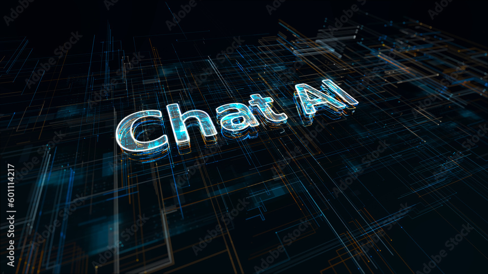 Digital Chat AI letter with grid lines futuristic is a machine learning ...