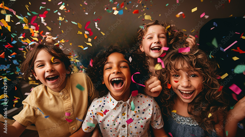 Group of Children Friends. Happy multicultural kids having fun ...