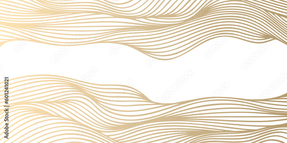 Vector abstract line art wavy flowing dynamic gold isolated on ...