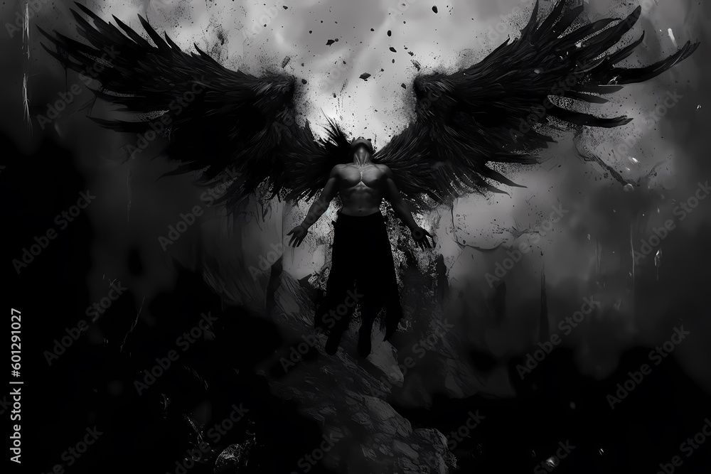 Lucifer falls from heaven ai generated art Generative AI Stock ...