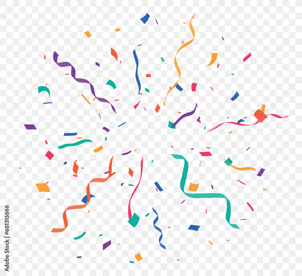 Bursting Colorful Confetti celebrations design isolated on transparent ...