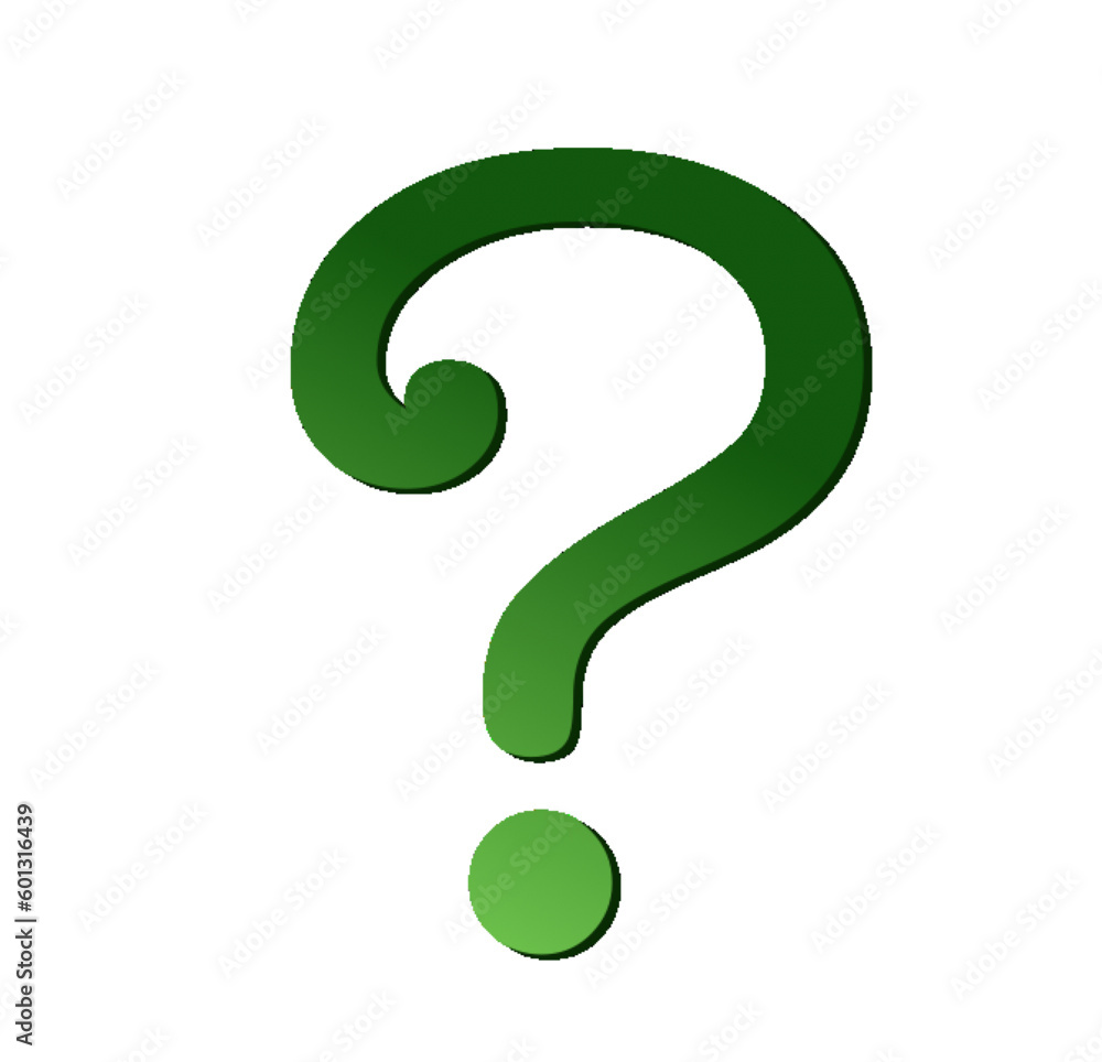 question mark - font symbol - green color - for website, email ...