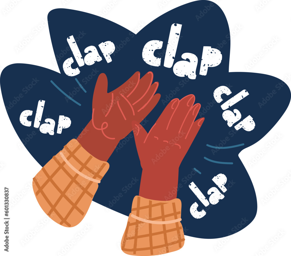 Cartoon vector illustration of Hands emoji. Clapping hands. Hand ...