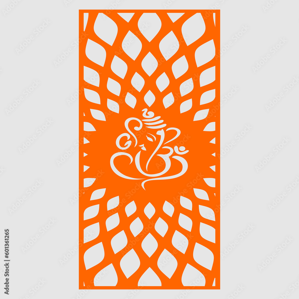 vector om jaali with a square for mandir decoration for cnc cutting ...