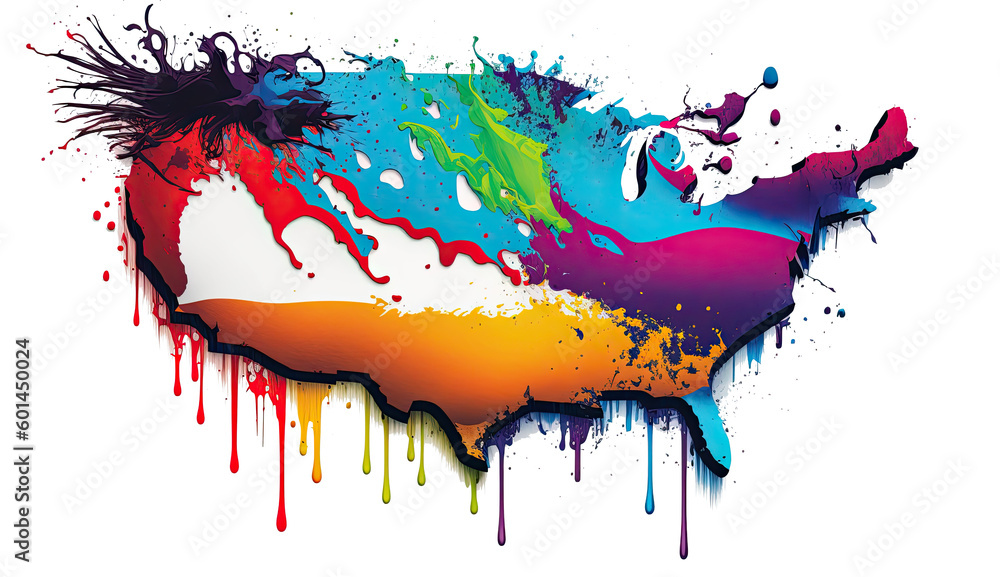 USA North America Map Transparent Background Generative AI Illustration ...
