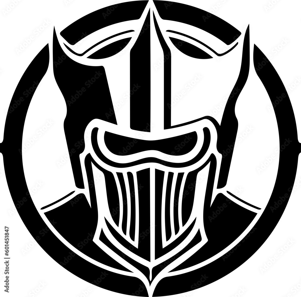 Knight logo design in black color, vector illustration of a royal ...
