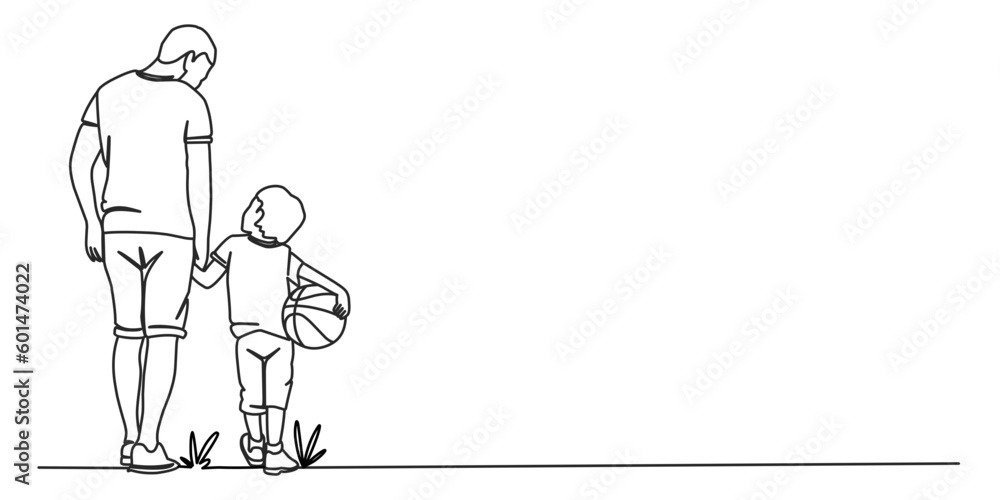 Fathers day line art vector illustration Stock Vector | Adobe Stock