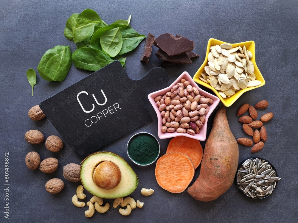 Copper high food. Natural food sources of copper with chemical symbol ...