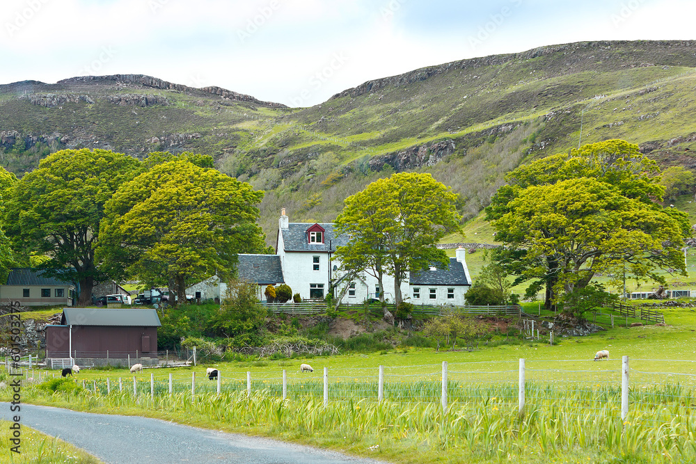 Generic Scottish country farm house, manor house, estate or mansion on ...