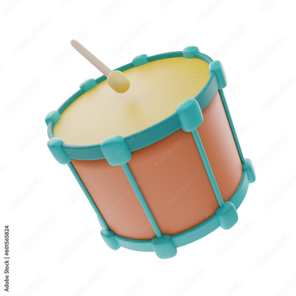 Bass Drum Percussion 3D Render Illustration Surdo Bumbo Tambor Zabumba ...