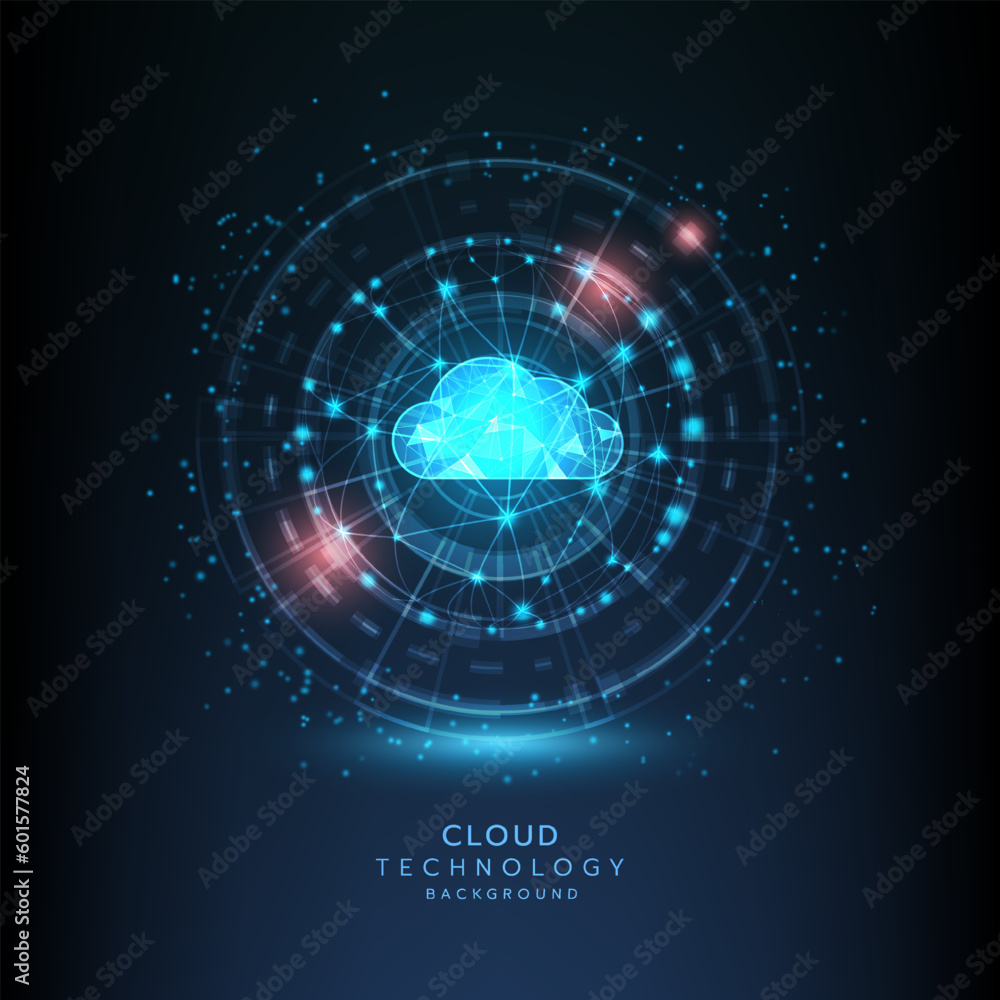 Cloud technology futuristic and innovation. Networking technology ...