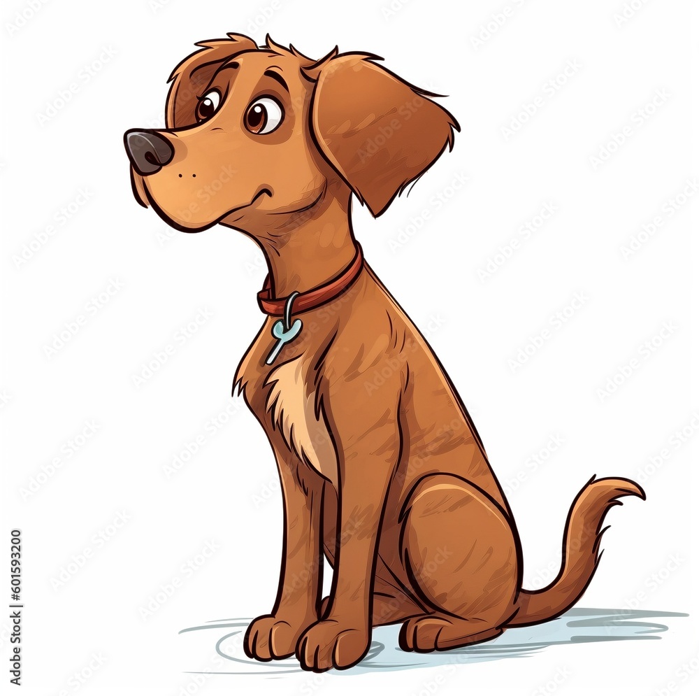 Ilustración de Stock Dibujo infantil de un perro de color marrón ...