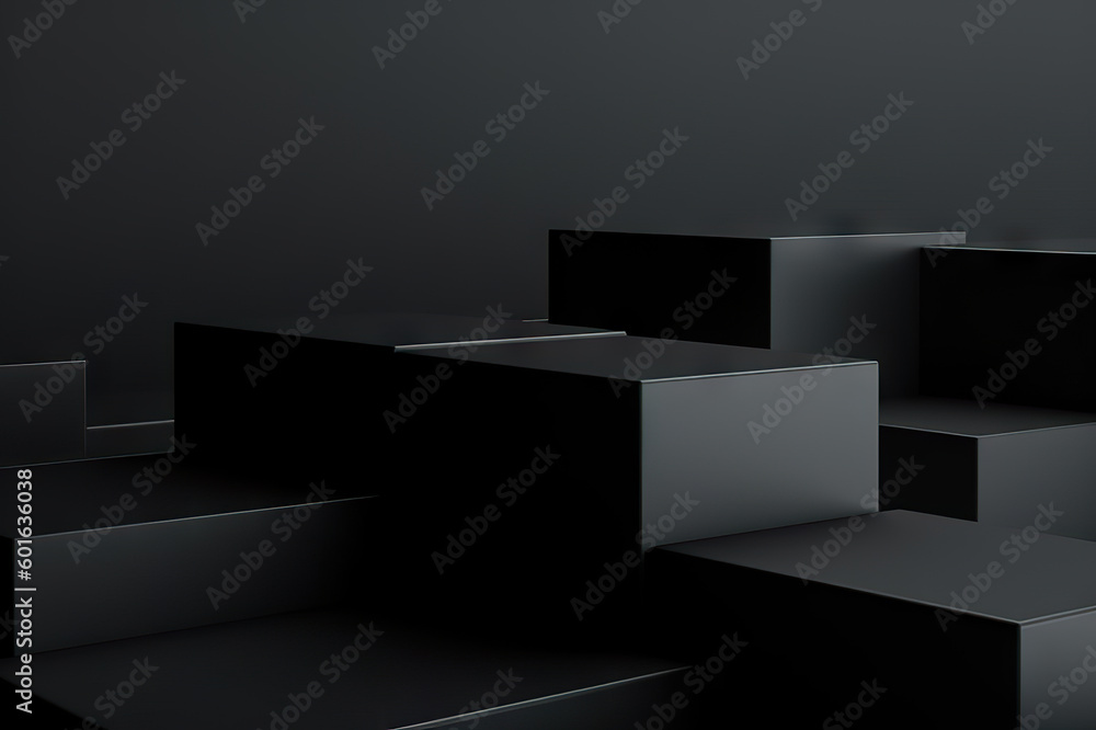 Dark Geometric Background for Commercial Advertising: 3D Rendering ...