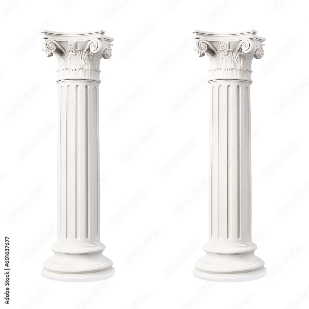 Architectural white column Ionic order isolated on transparent png ...
