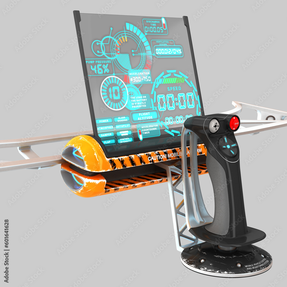 3D model of a universal remote device for various types of transport ...