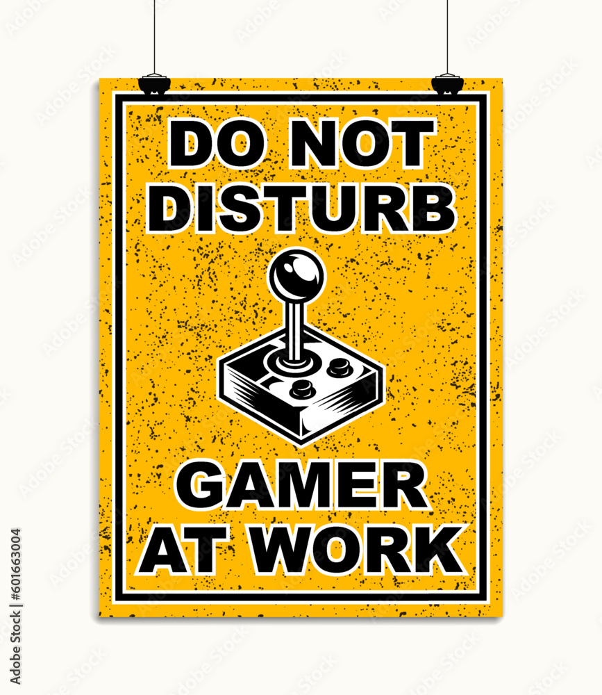 do not disturb wall poster printable sign banner gamer in work ...