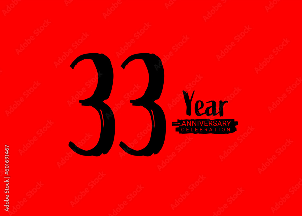 33 Years Anniversary Celebration logo on red background, 33 number logo ...