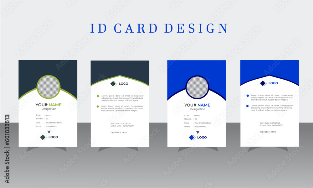Modern id card design template for infographics Stock Vector | Adobe Stock