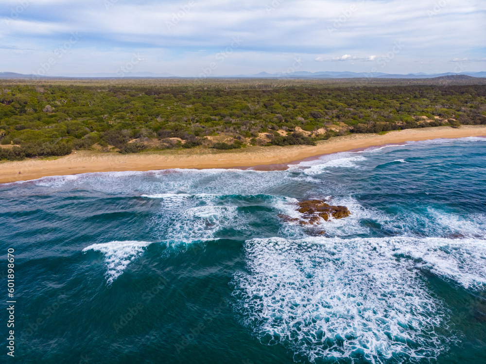 aerial drone photography of beautiful wreck rock beach in deepwater ...