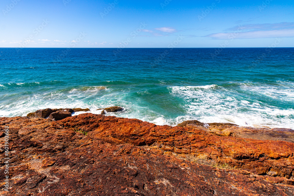 red cliff in deepwater national park near agnes water in queensland ...