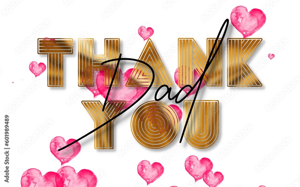 Thank You Dad Card. Hand Written Lettering for Title, Heading, Photo ...