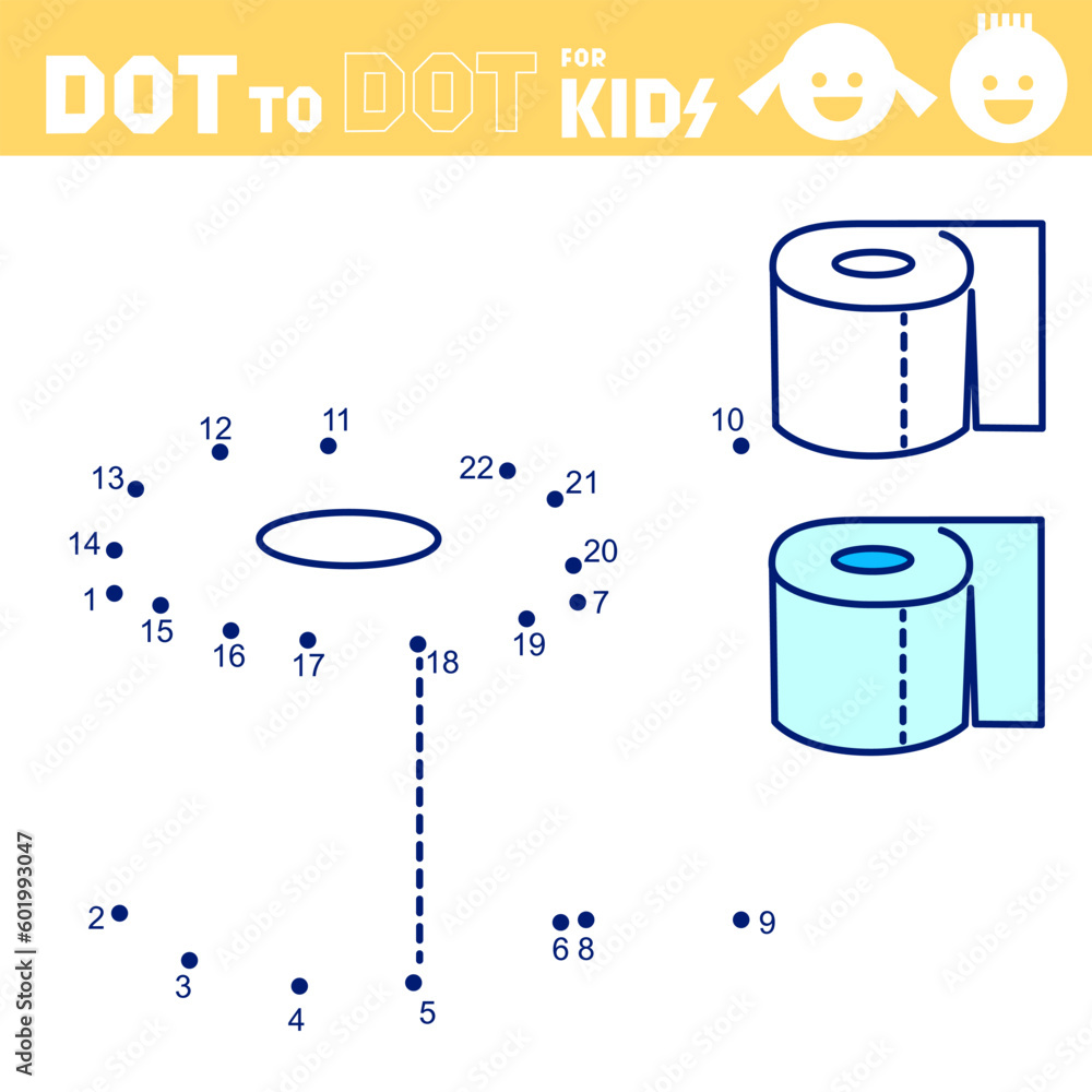 Toilet paper roll. Dot to dot games for kids. Connect the numbers and ...