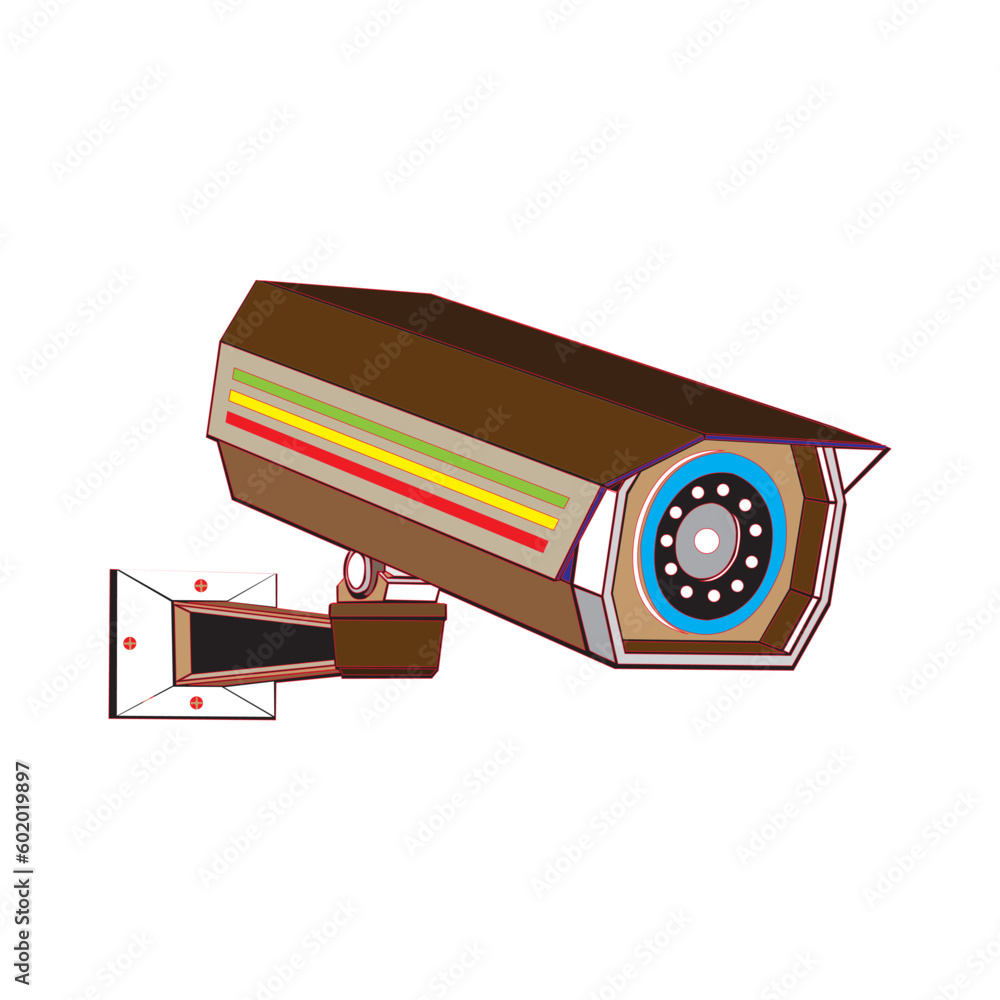 cc for isolated icons on cc tv in digital technology for safety Vector ...