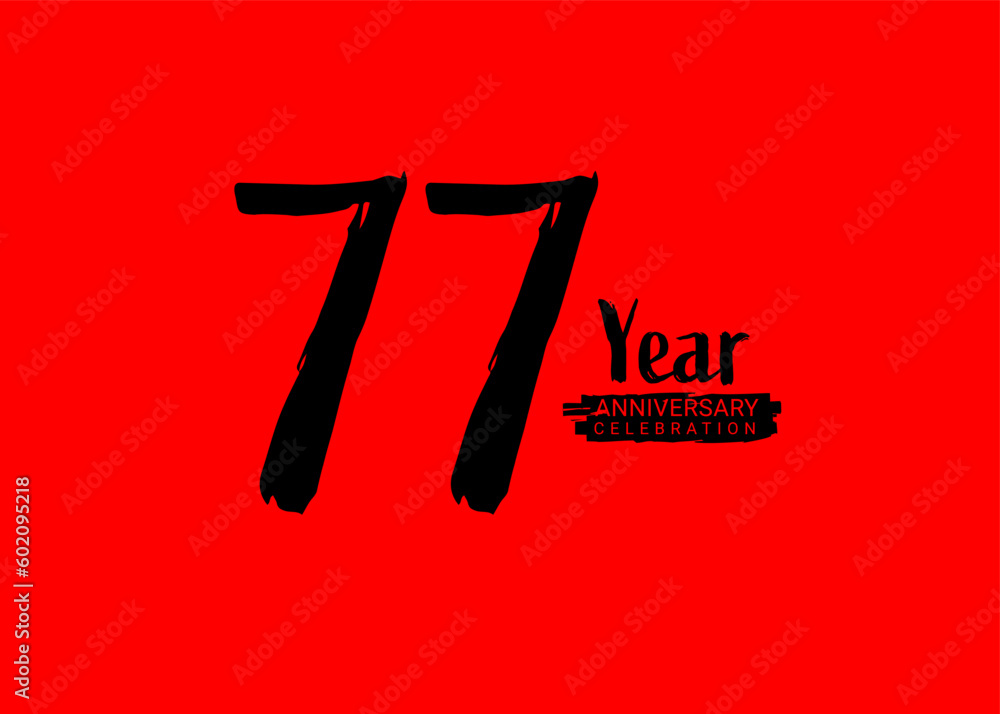 77 Years Anniversary Celebration logo on red background, 77 number logo ...