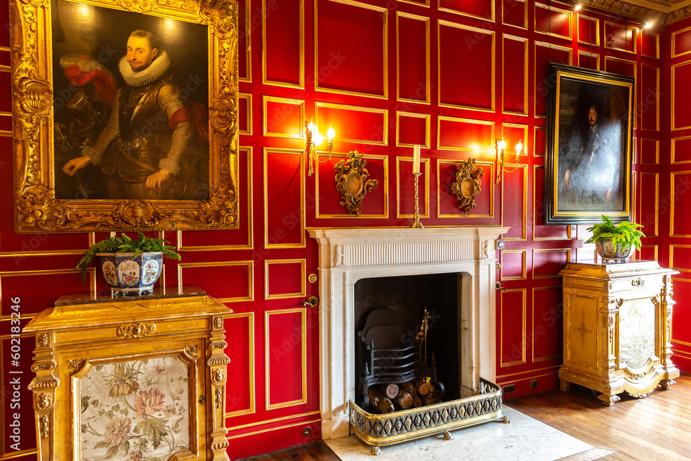 Interior of Warwick Castle - is a medieval castle, UK Stock Photo ...